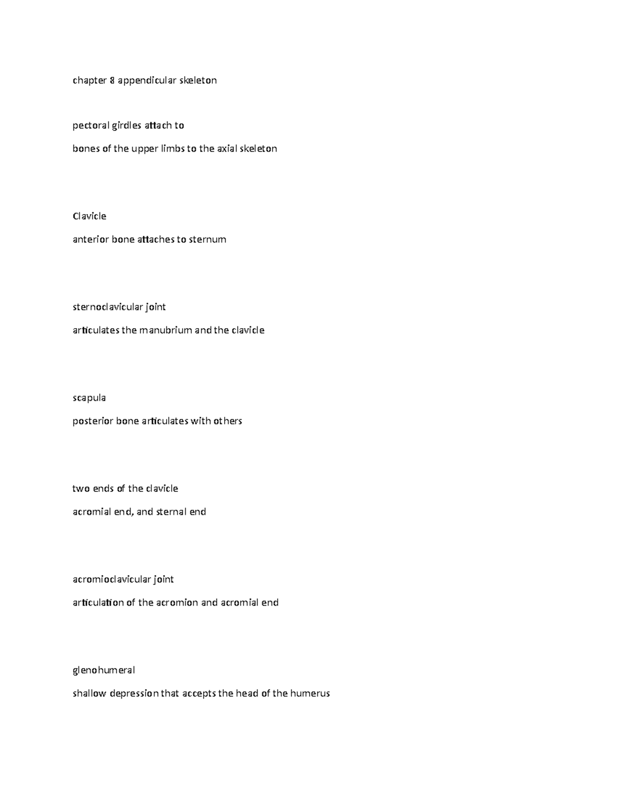 Chapter 8 appendicular skeleton - chapter 8 appendicular skeleton pectoral girdles attach to ...