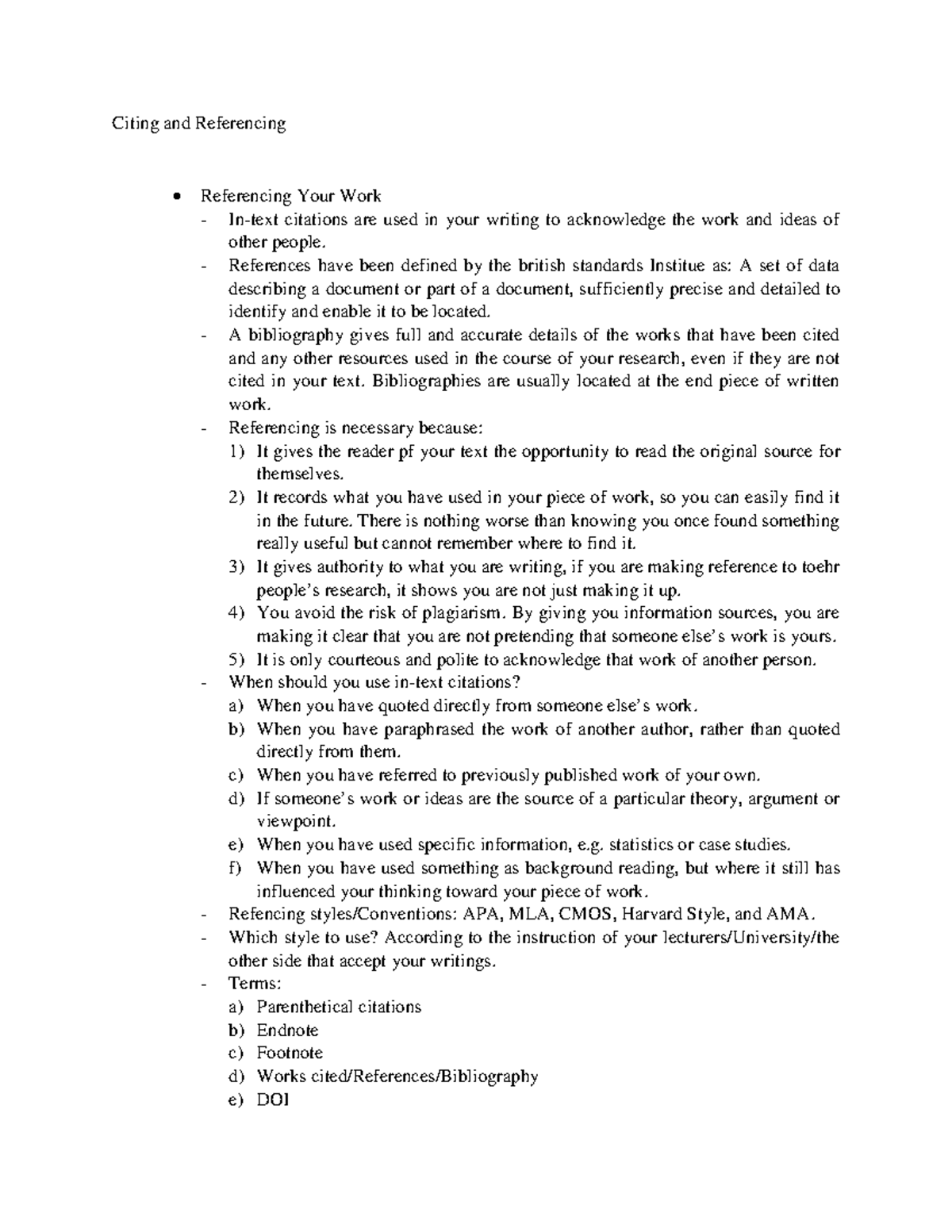 Citing And Referencing References Have Been Defined By The British