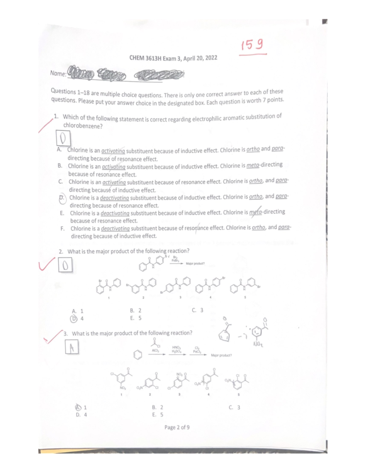 Organic Exam 3 - CHEM 3613 - Studocu