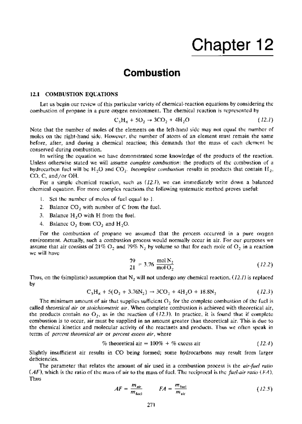 Pdfcoffee - plool - Chapter 12 Combustion 12 COMBUSTION EQUATIONS Let us begin our review of ...