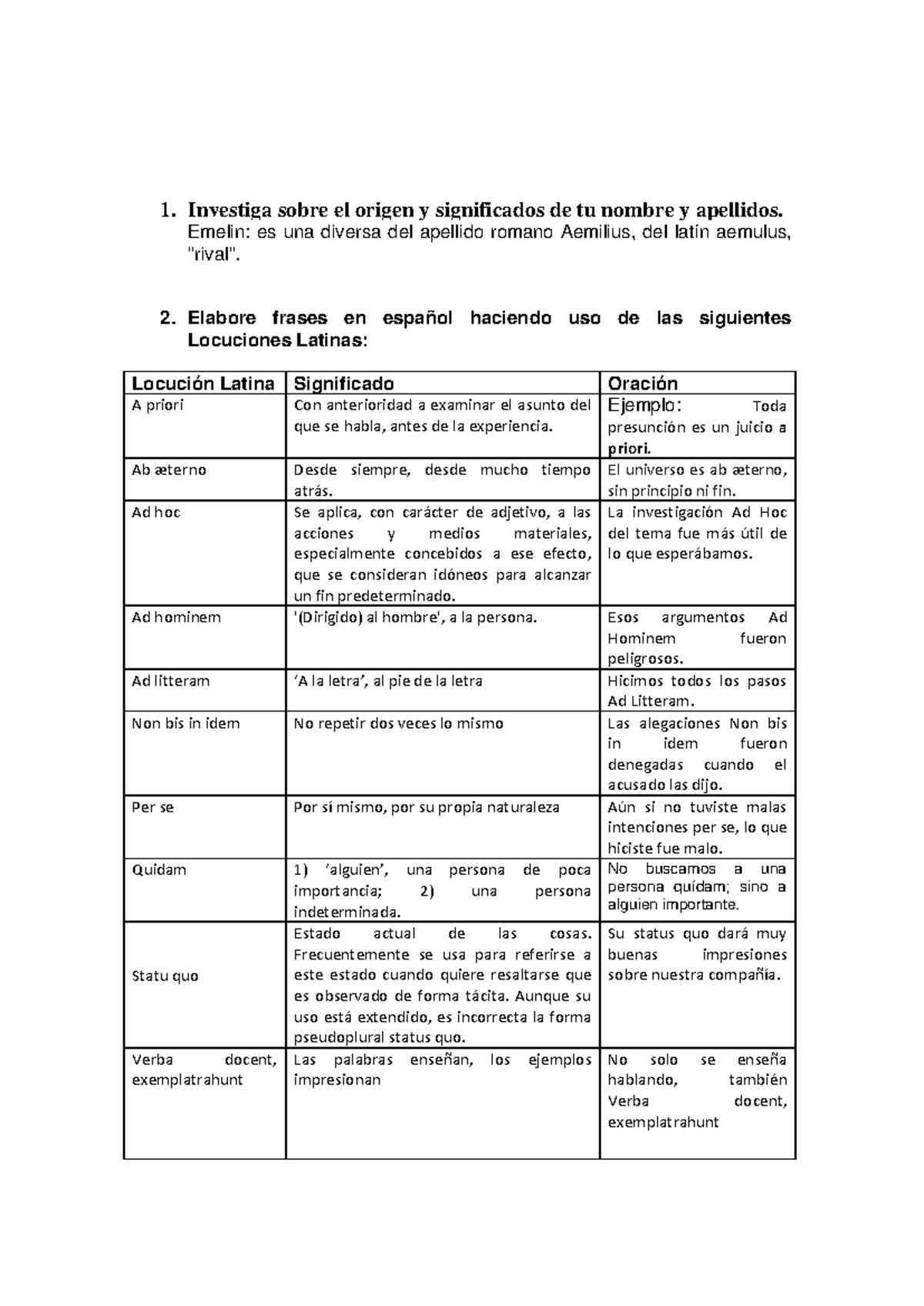 Letra 2 - 1. Investiga sobre el origen y significados de tu nombre y ...