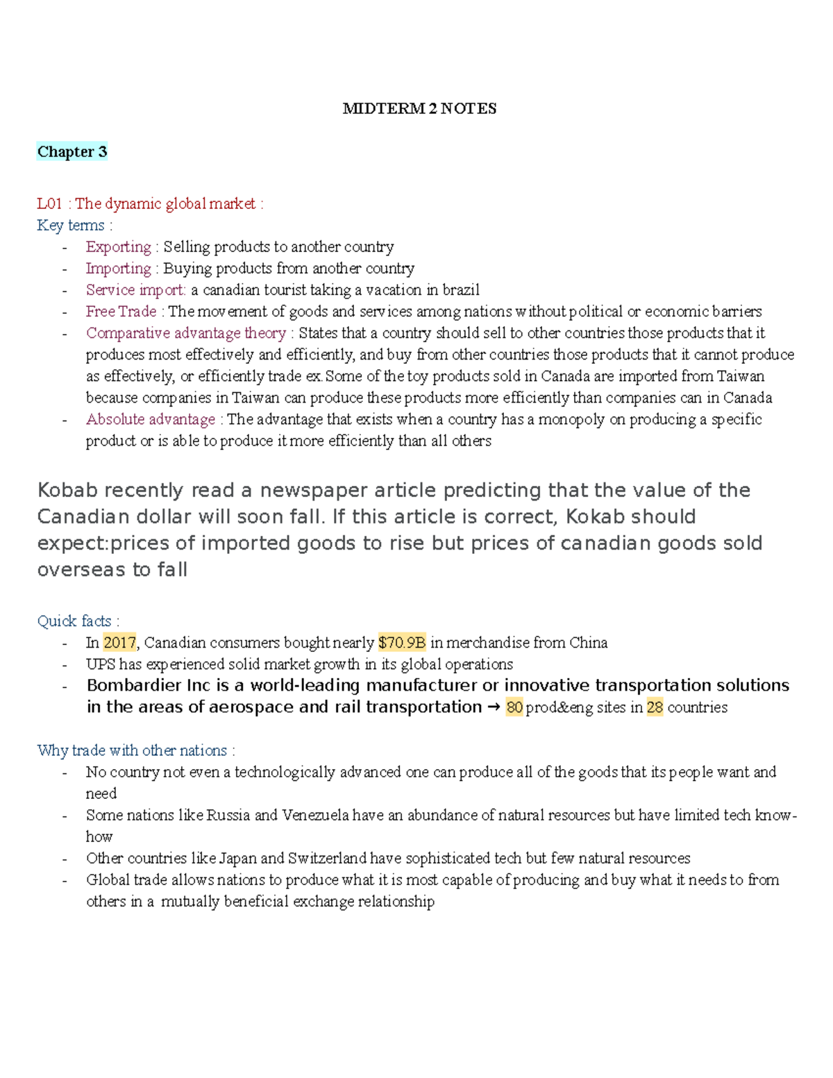 1E03 Midterm 2 Notes - MIDTERM 2 NOTES Chapter 3 L01 : The dynamic ...