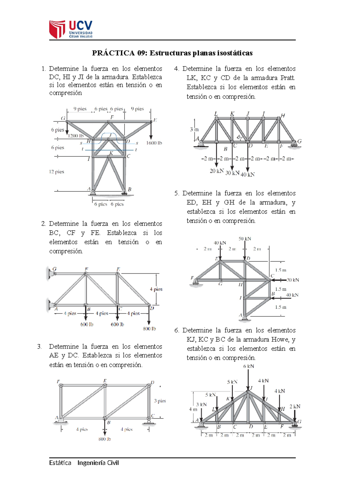 S11 HT - Práctica - PRÁCTICA 09: Estructuras planas isostáticas 1 ...