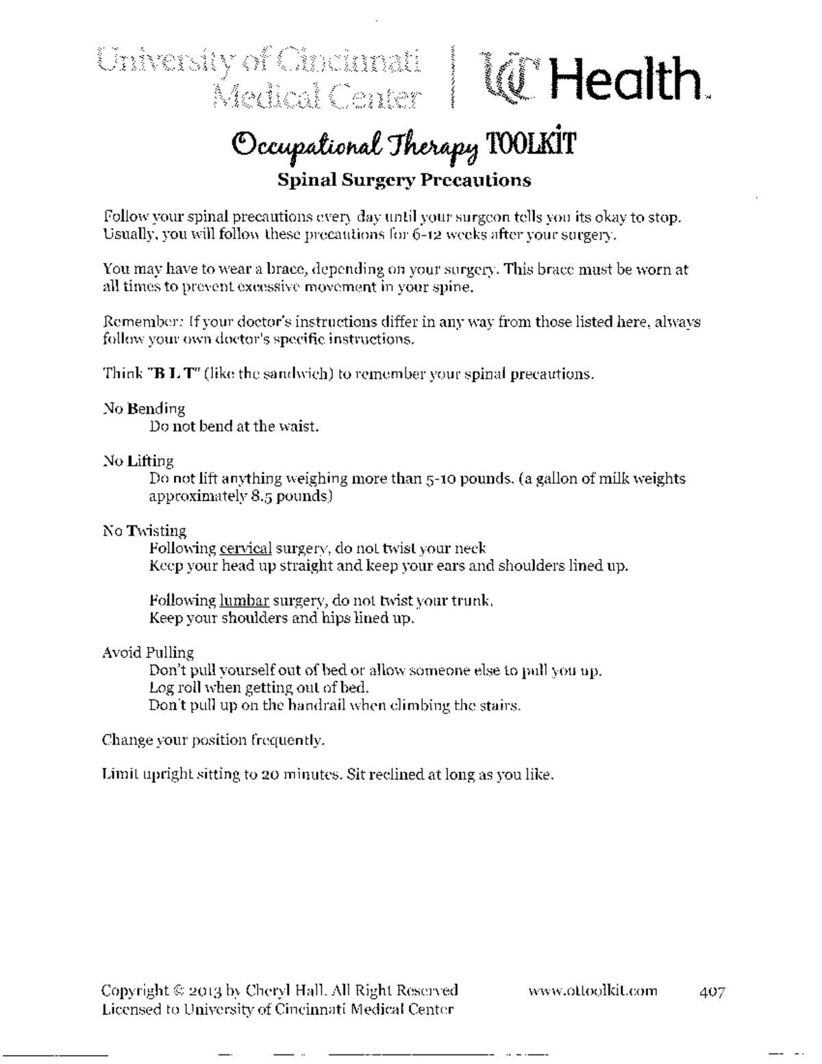 Lab 4, Stat 2, Spinal prec - Health.