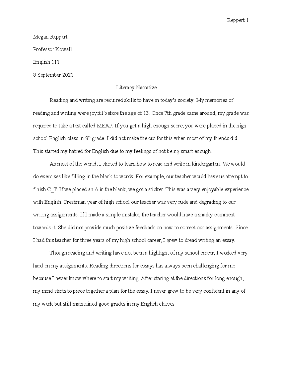 Meghan Reppert (Rough Draft Concerns) - Reppert 1 Megan Reppert ...