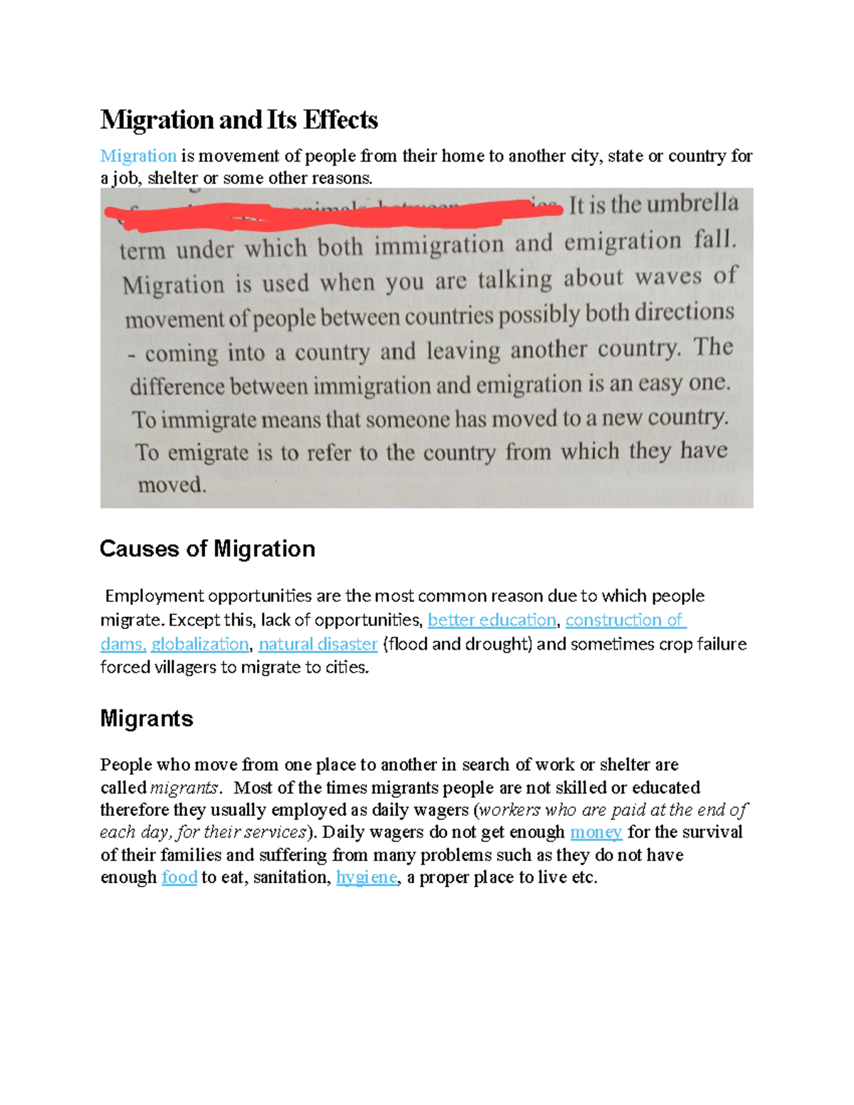 Migration and Its Effects - Migration and Its Effects Migration is ...