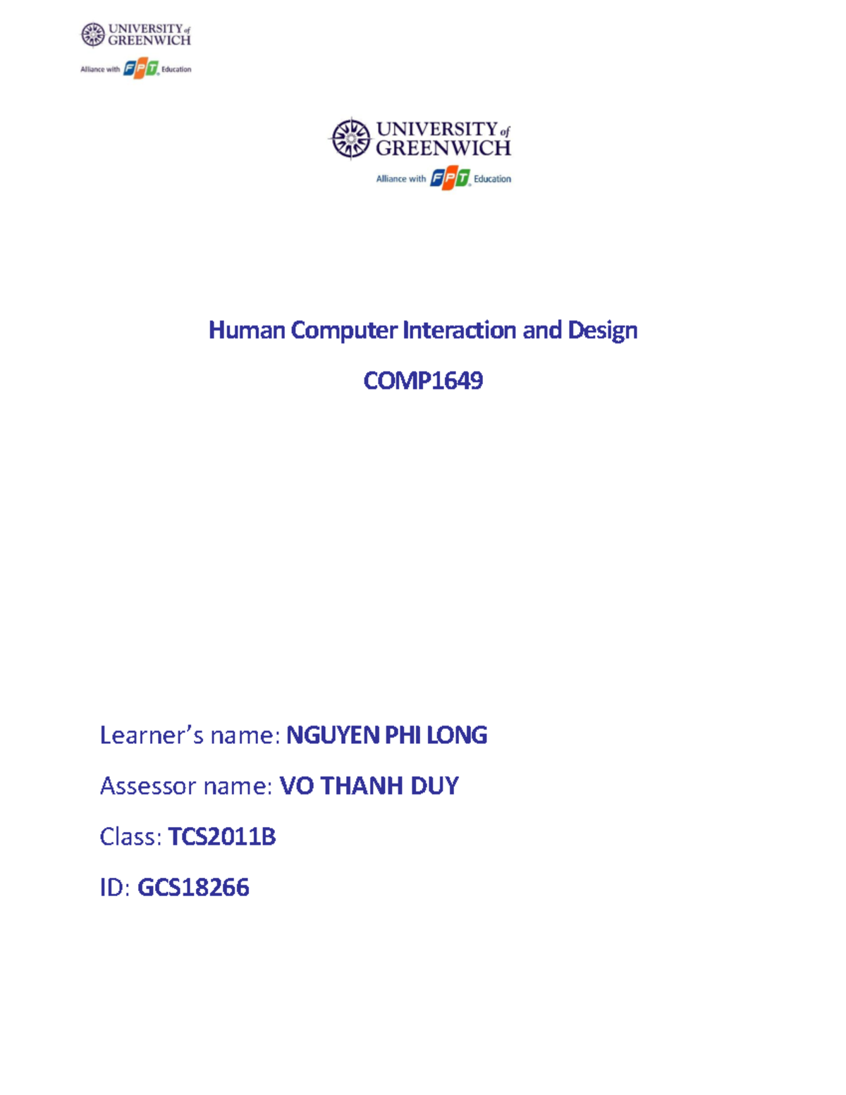 Nl5813l COMP1649 - Assignment - Human Computer Interaction and Design ...
