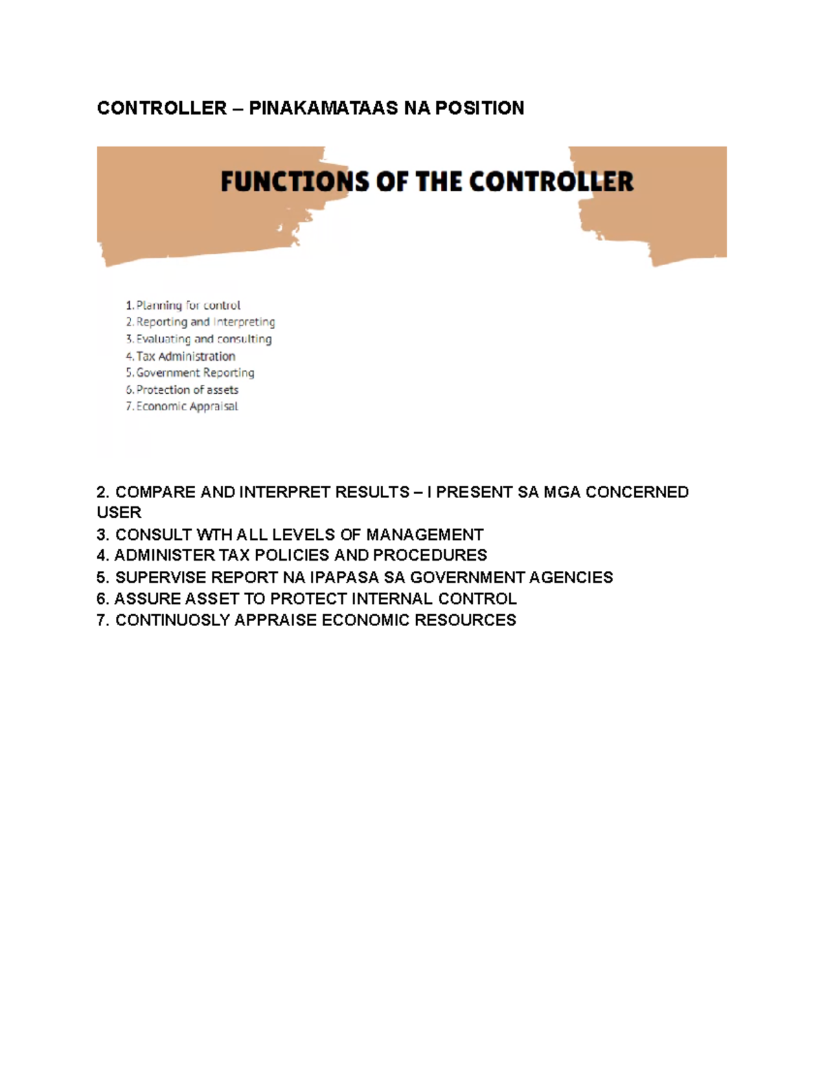 SCM 3-10 - bfhjfhfs - CONTROLLER – PINAKAMATAAS NA POSITION 2. COMPARE ...
