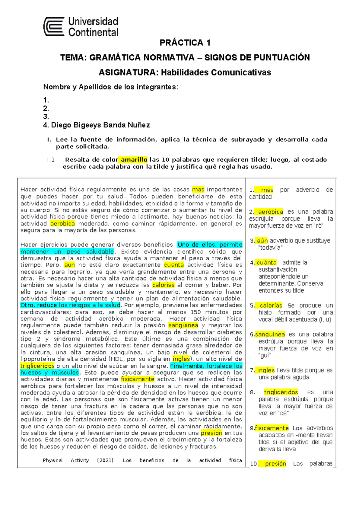 Práctica N° 1-TEMA- Gramática Normativa – Signos DE Puntuación ...