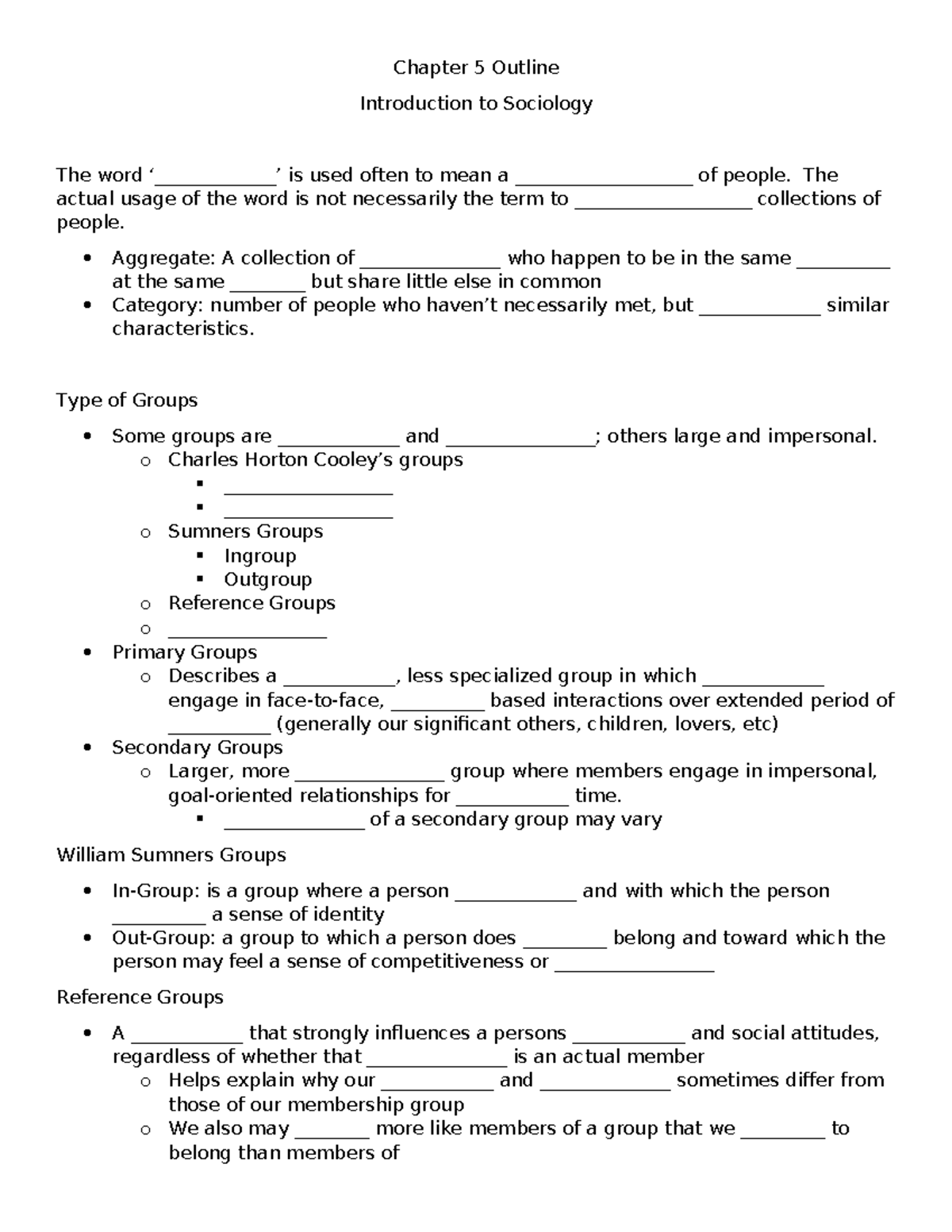 Chapter 5 Outline students - Chapter 5 Outline Introduction to ...