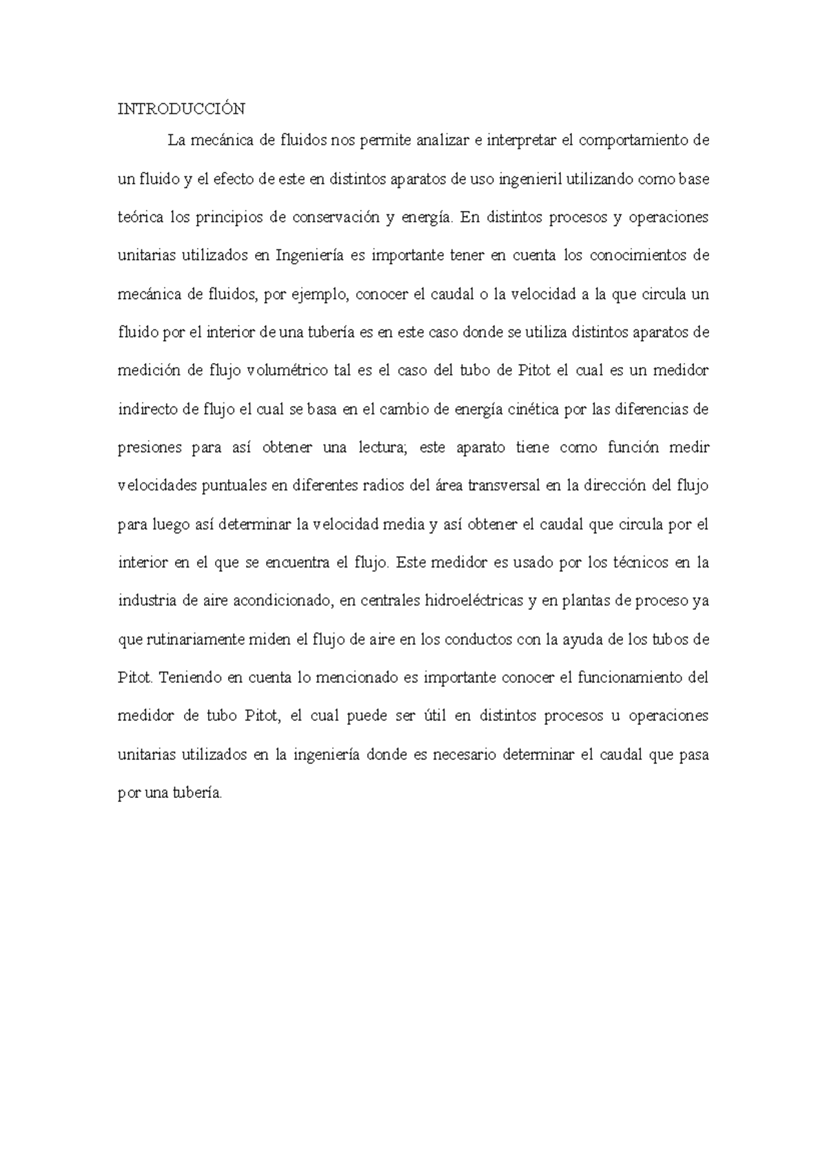 TUBO DE Pitot- David - Apuntes w122 - INTRODUCCIÓN La mecánica de ...