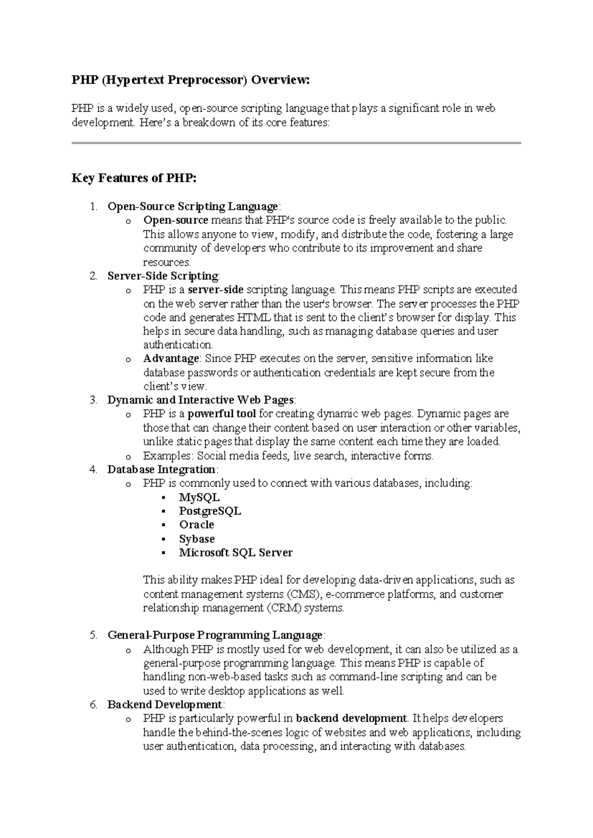 Php Htytuty Php Hypertext Preprocessor Overview Php Is A Widely 0742