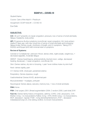 NGR6201L Focused SOAP Note Hypertension - Focused SOAP Template Student ...