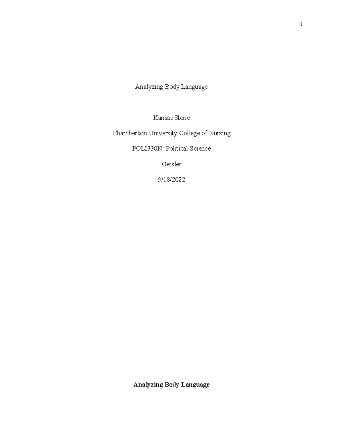 Analyzing Body Language - Analyzing Body Language Kansas Stone ...