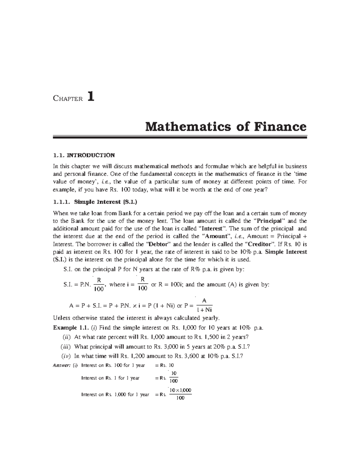 Finanzas Financial-Mathematics - CHAPTER 1 Mathematics of Finance 1 ...
