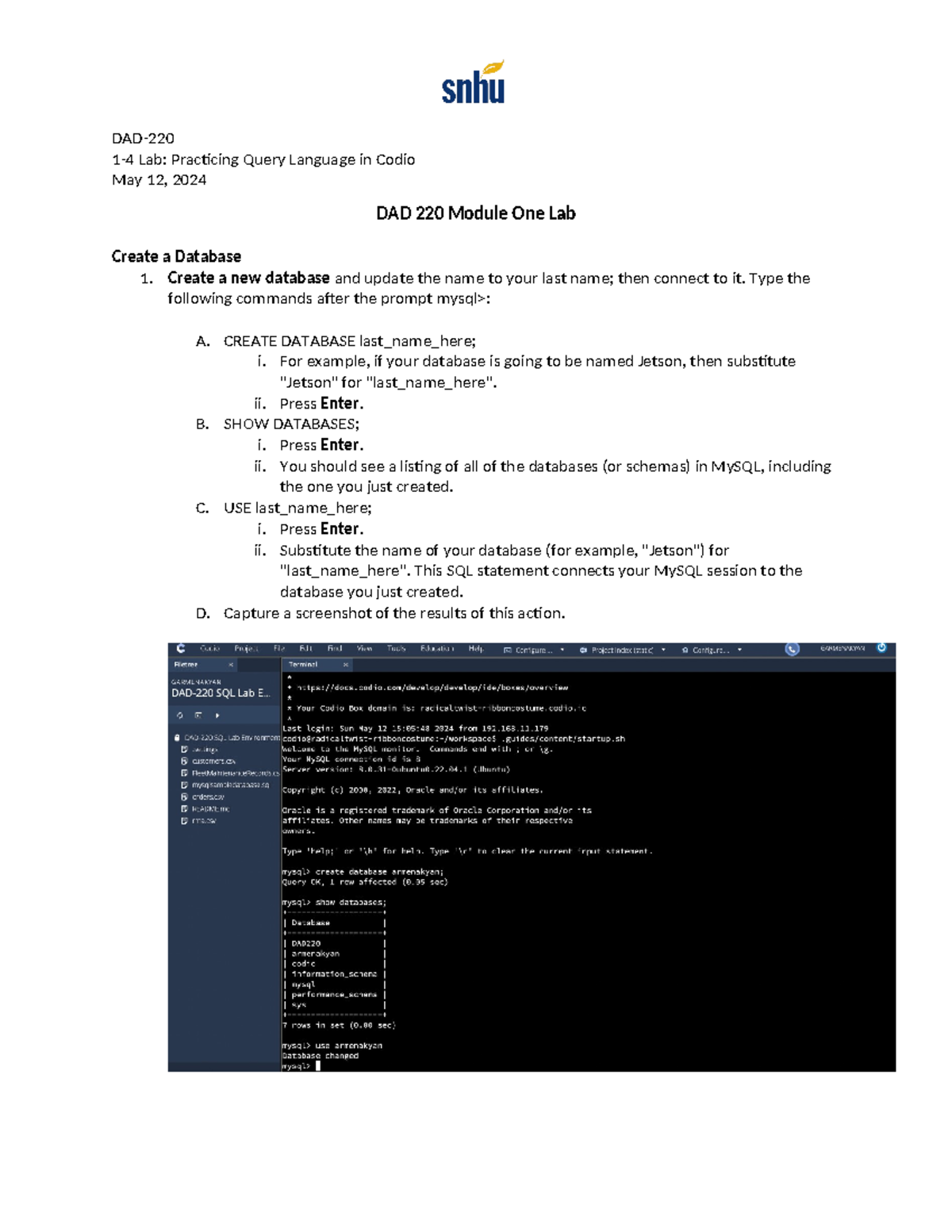 Dad 220 Module One Lab Dad 1 4 Lab Practicing Query Language In Codio May 12 2024 Dad 220