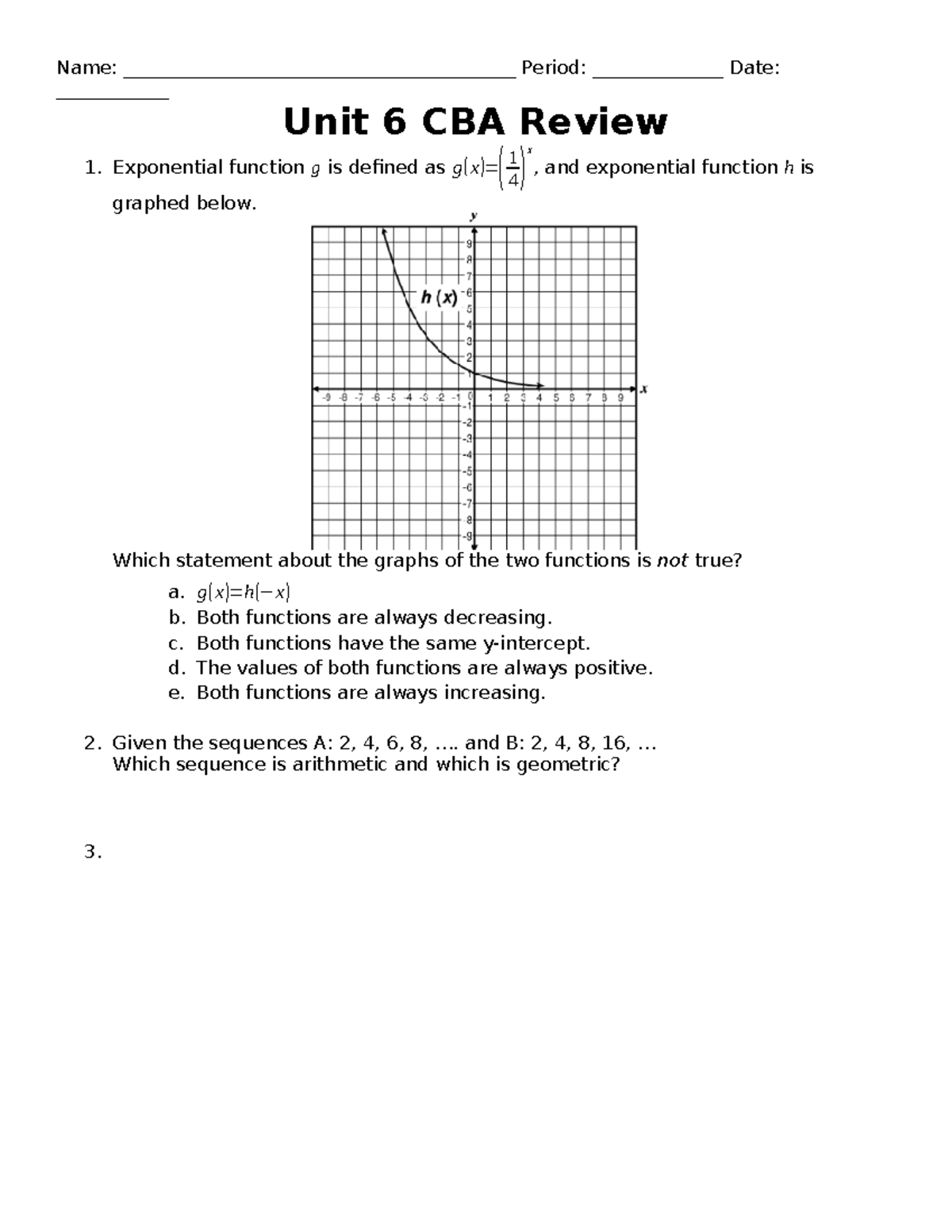 Unit 6 CBA Review - Name ...