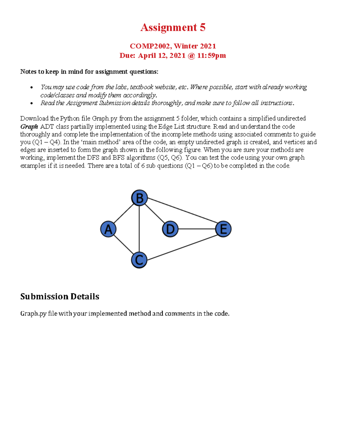 Assign 5 - Comp 2002 - Memorial University - Studocu
