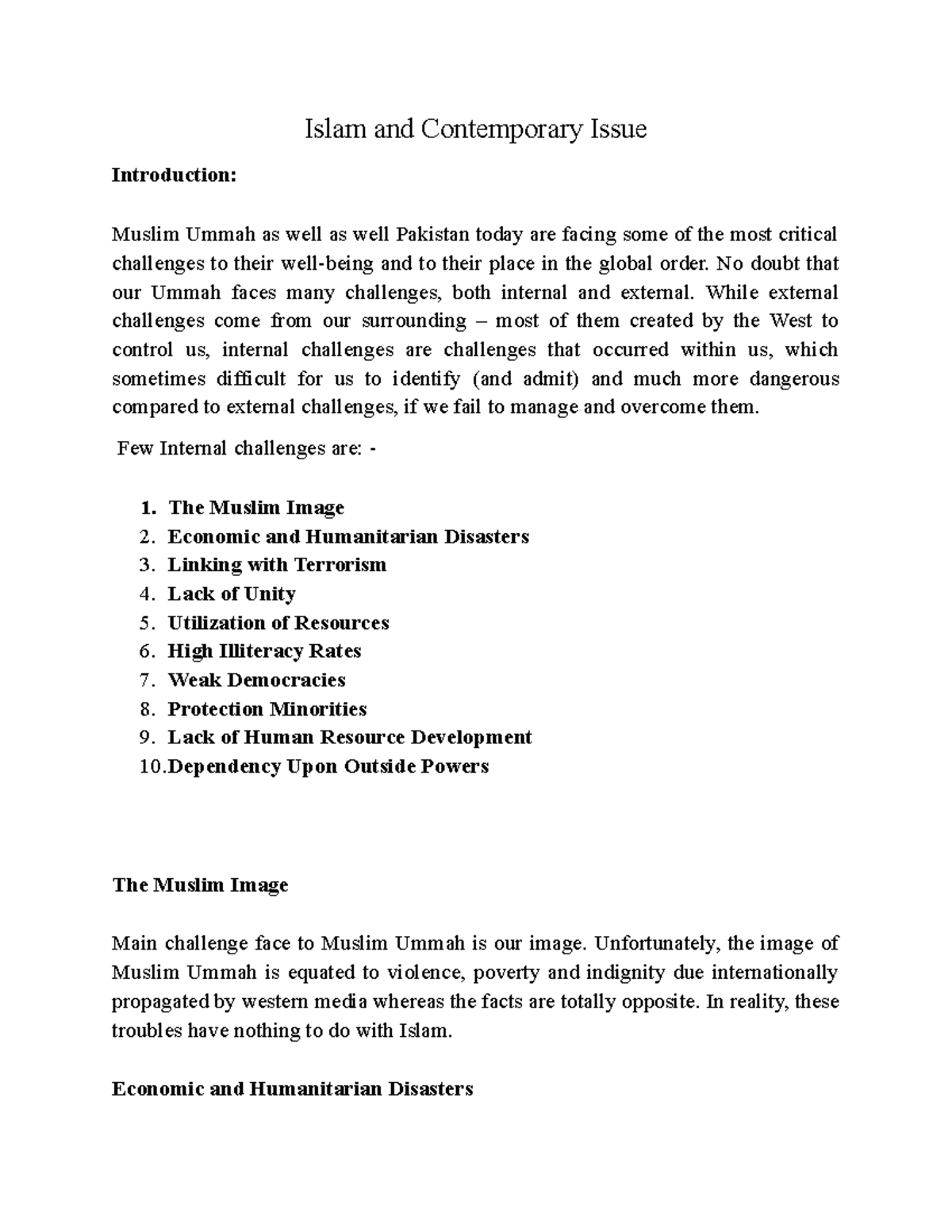 10-Islam and Conteprary Issues - Islam and Contemporary Issue ...