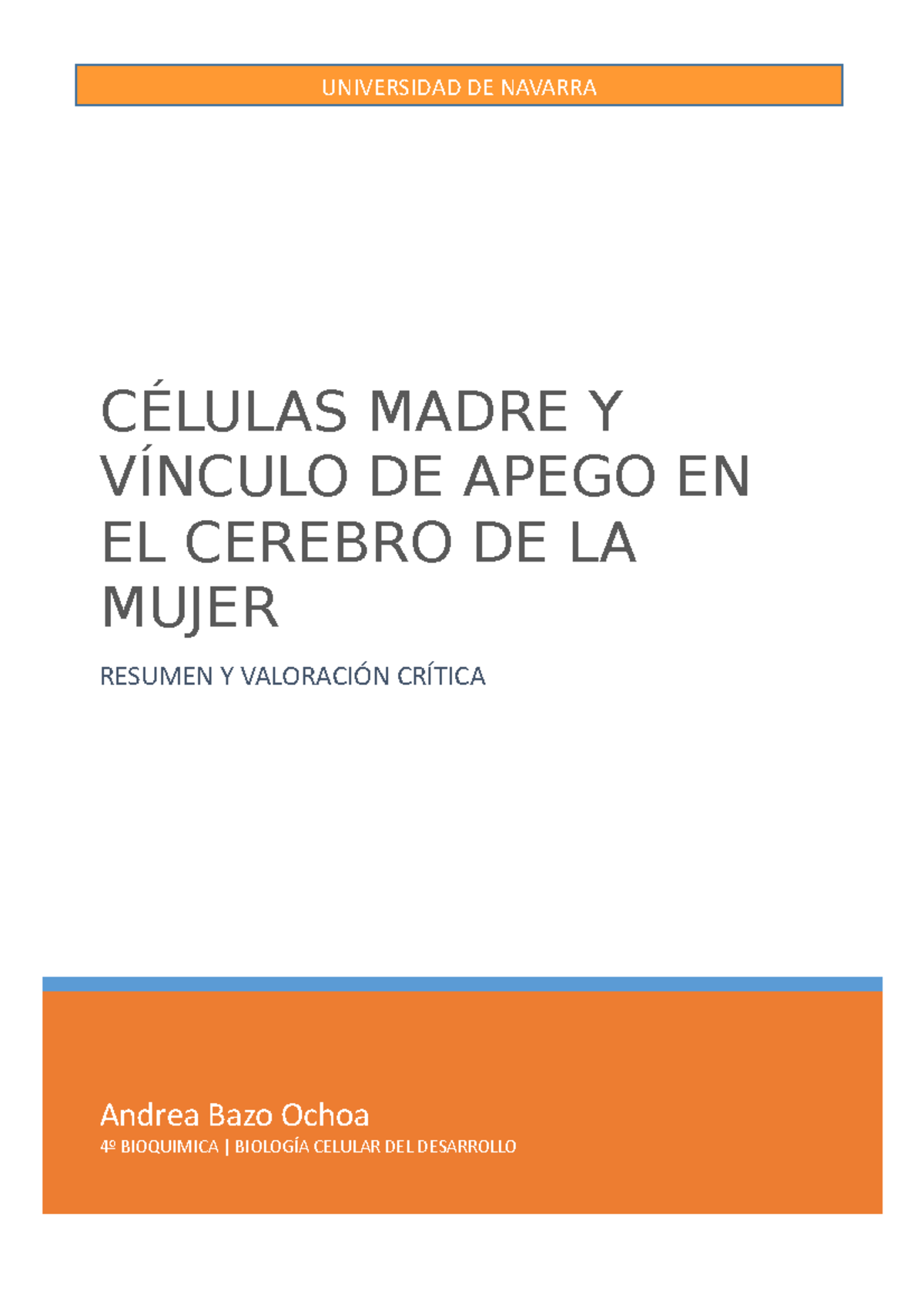 Trabajo - Comunicación materno filial en el embarazo - Andrea Bazo ...