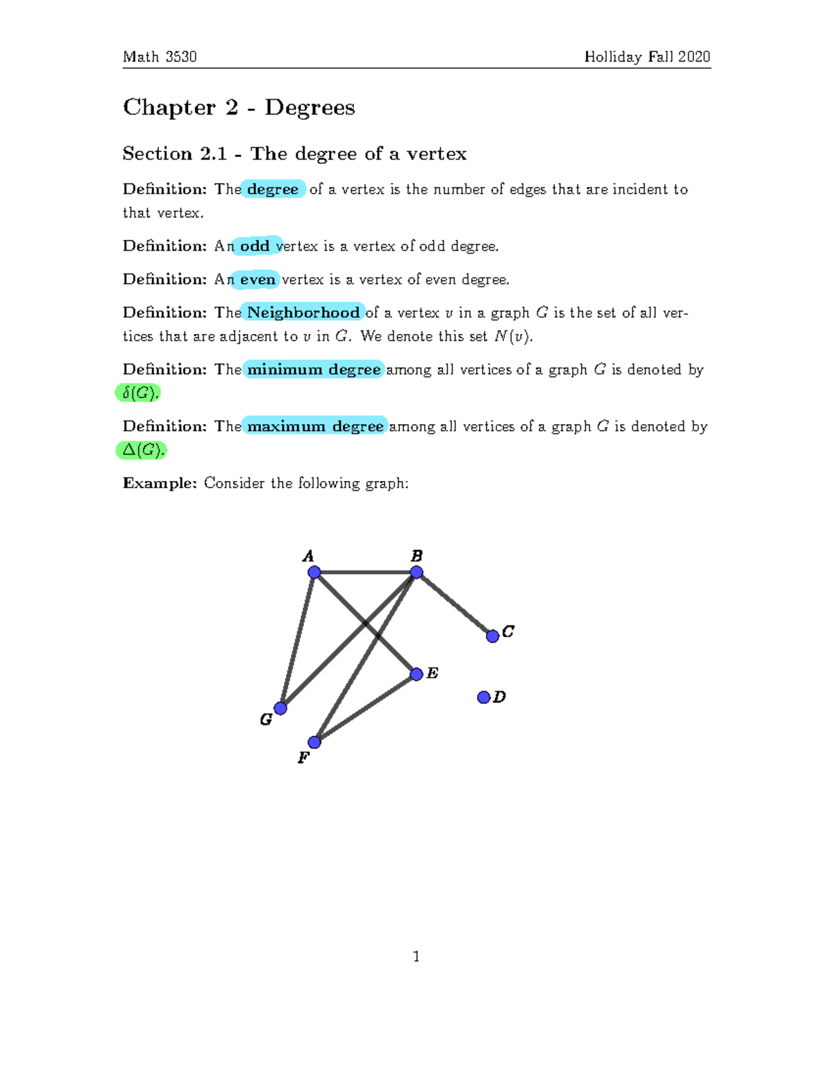 Section 2 - Dr. Holliday - Chapter 2 - Degrees Section 2 - The degree ...