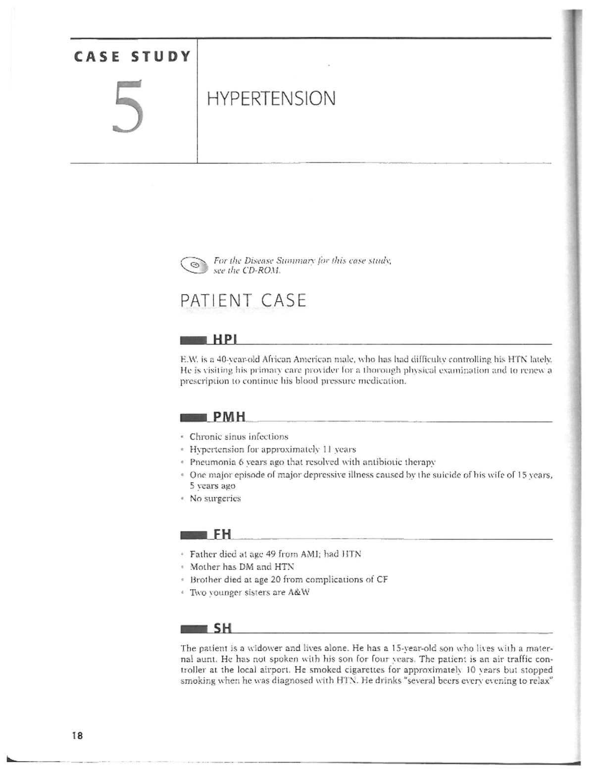 Hypertension case study - CASE STUDY HYPERTENSION 18 . For the Disease ...