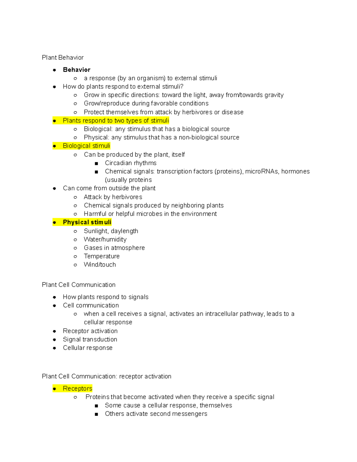 Plant Behavior - Plant Behavior Behavior a response (by an organism) to ...
