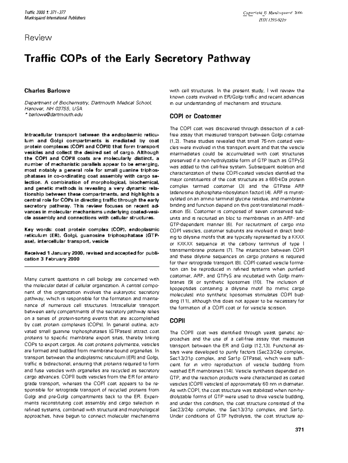 COPs - jiop - Traffic 2000 1 : 371 – 377 Munksgaard International ...