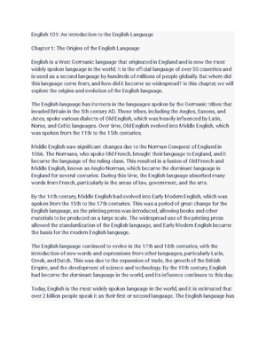 Composition I - English 101 - English 101 is an exhaustive course ...