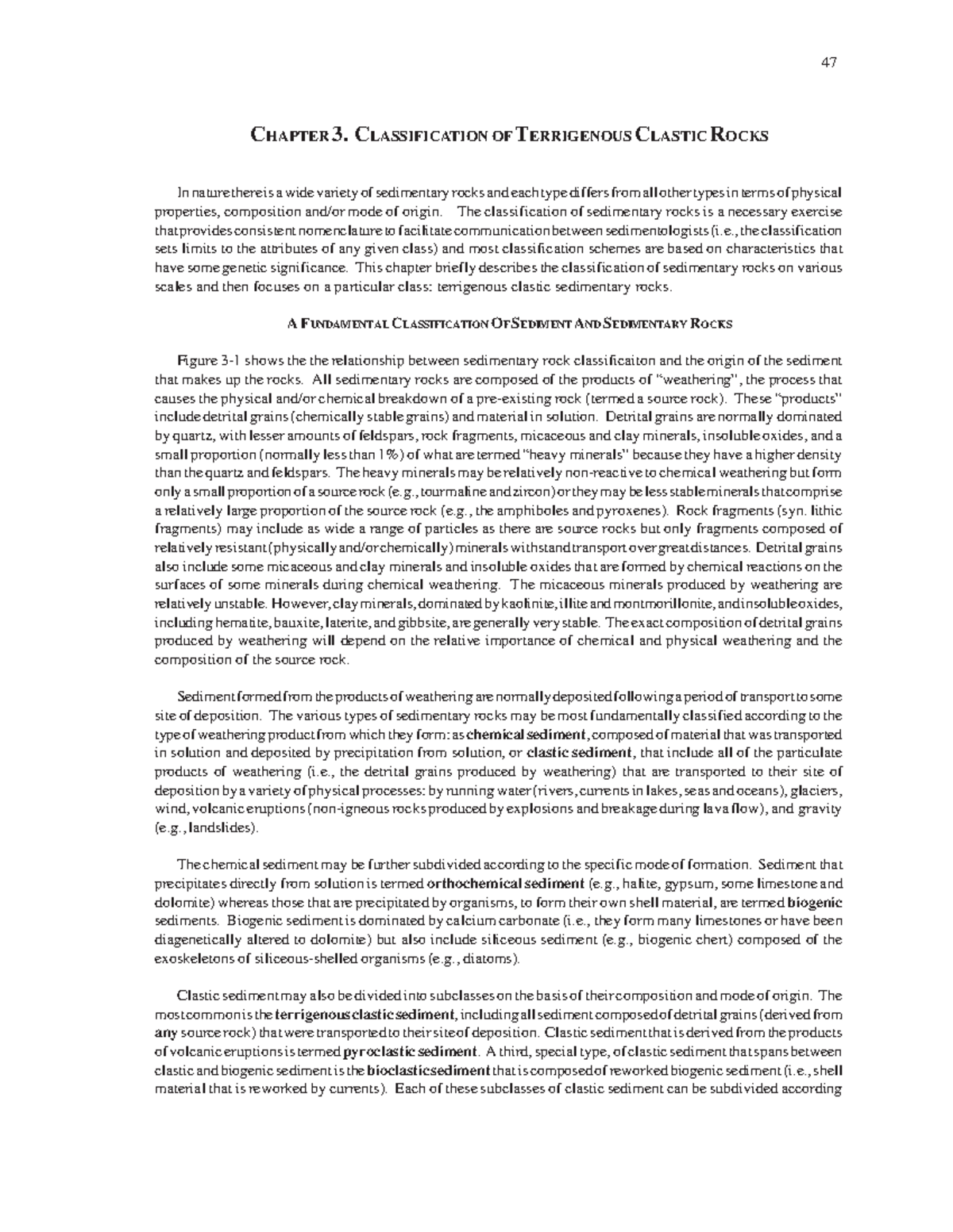 CHAPTER 3. CLASSIFICATION OF TERRIGENOUS CLASTIC ROCKS - CHAPTER 3 ...