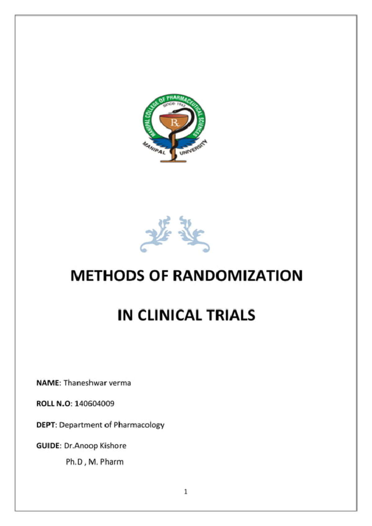 Methods of randomization - software project management - Studocu