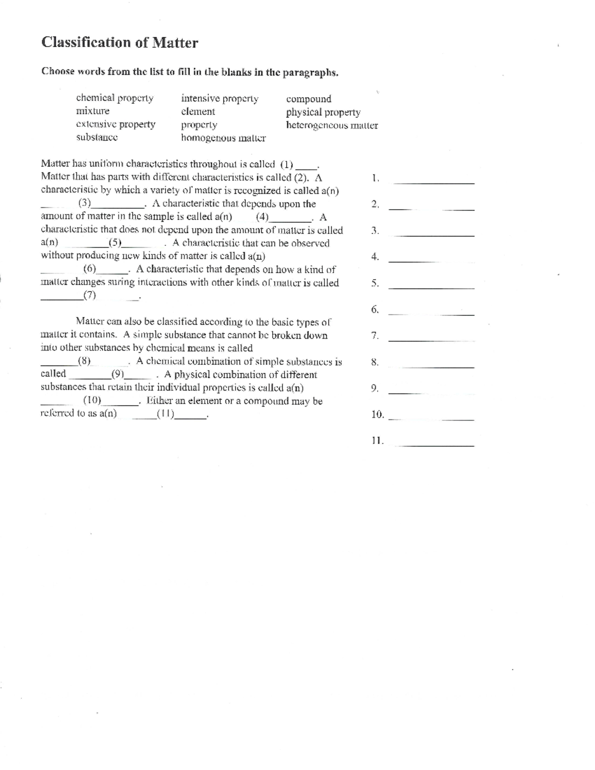 Ethan Lackey - Classification of Matter - Studocu