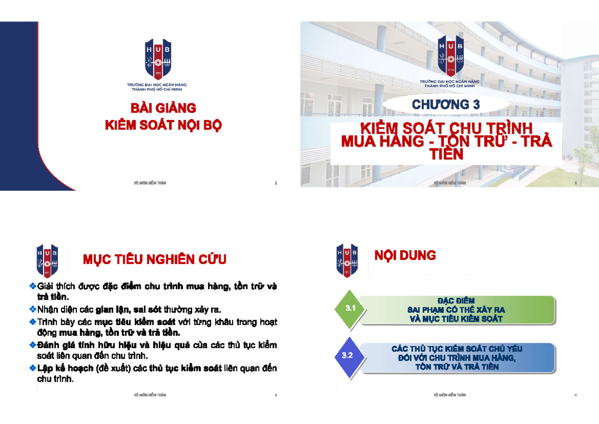 Ksnb c3 - chương 3 - Kiểm soát nộ bộ - Studocu