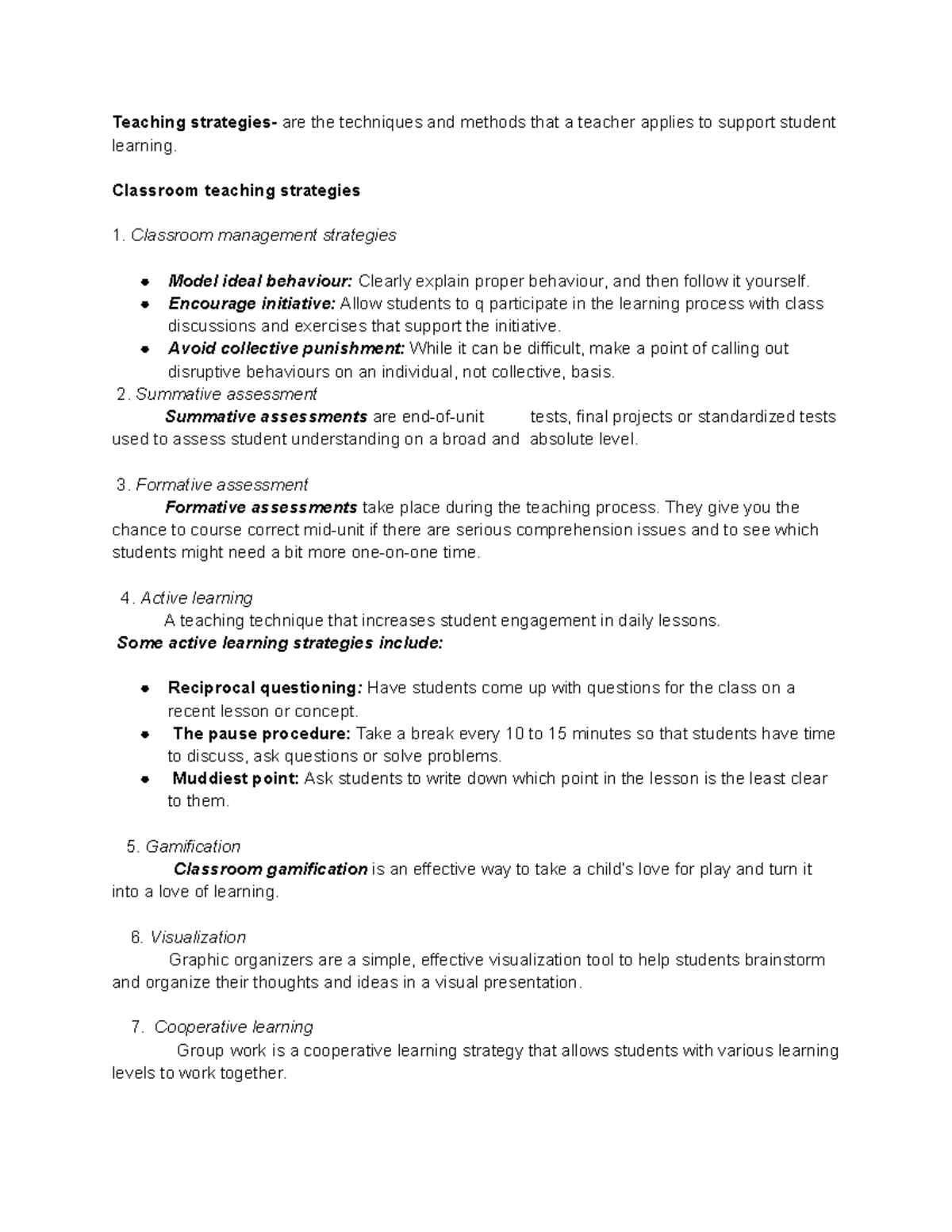 Teaching Strategies - Classroom teaching strategies Classroom ...