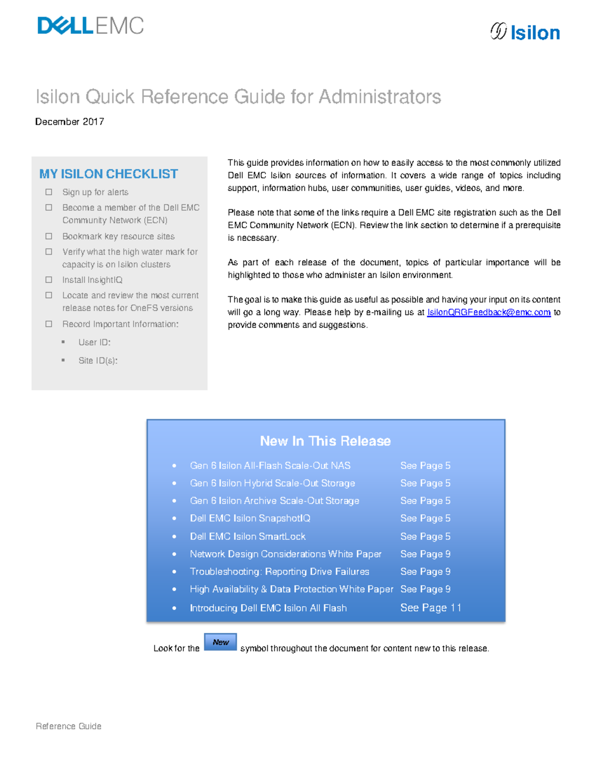 Pdfcoffee - reference guide - Isilon Reference Guide Isilon Quick Reference Guide for ...