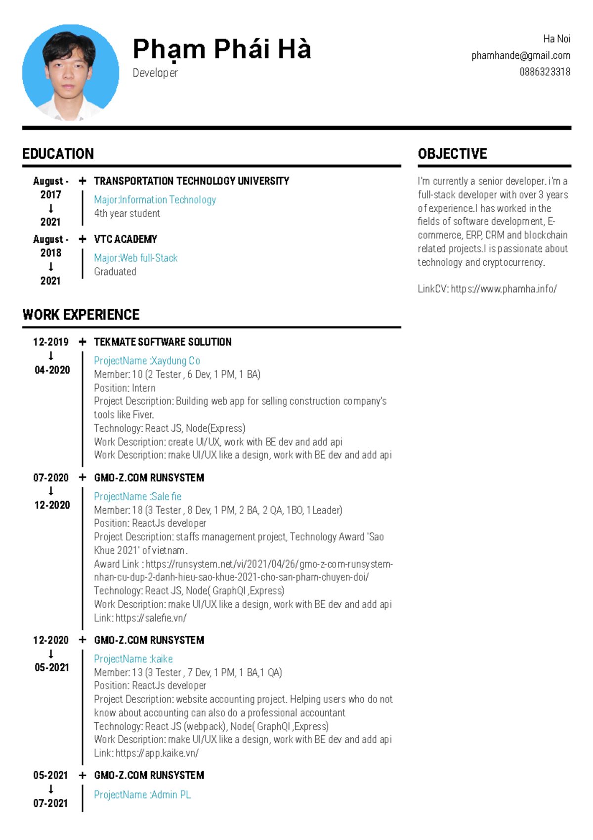 Pham-Phai-Ha-CV - Pham-Phai-Ha-CV - Phạm Phái Hà Developer Ha Noi ...