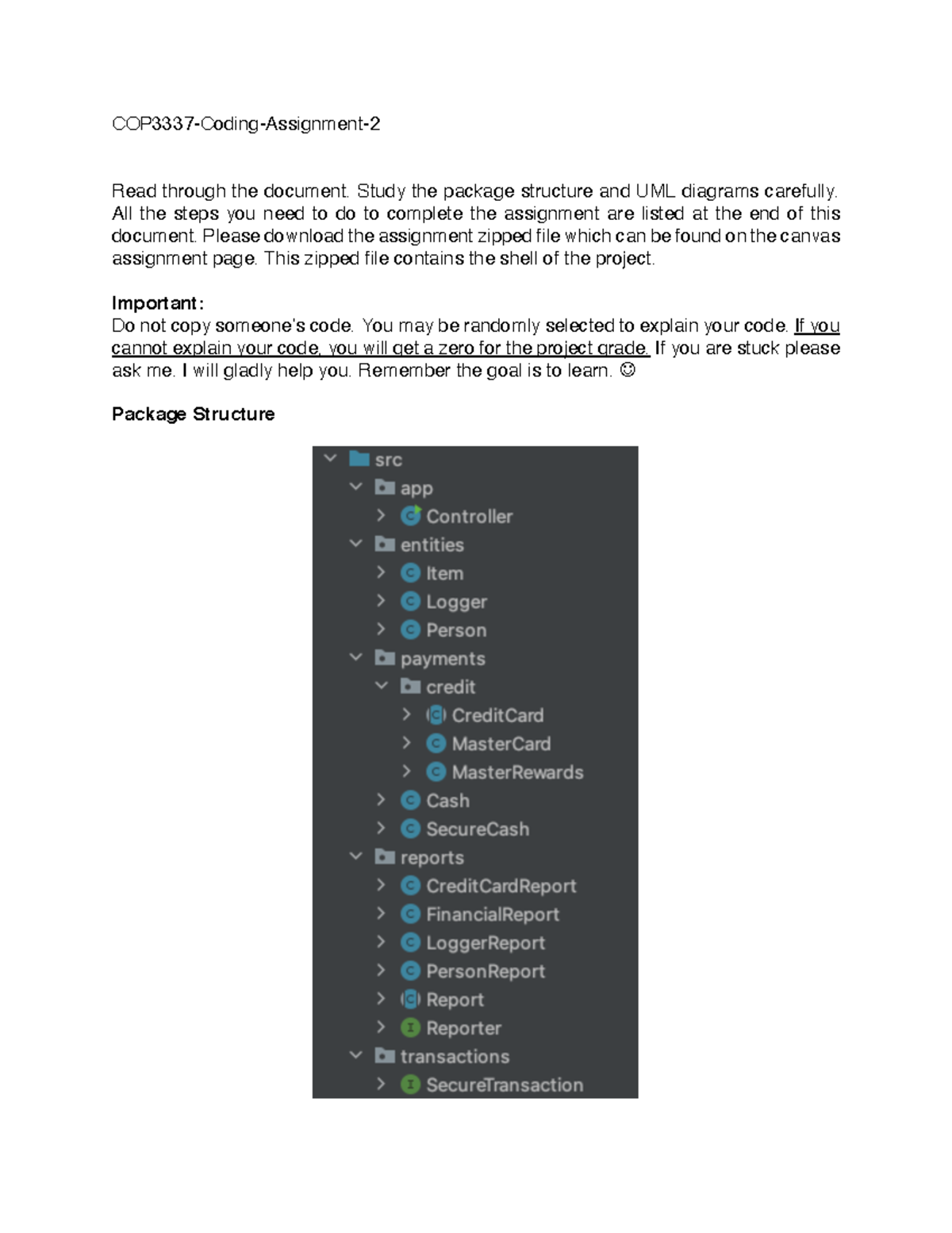 Cop3337 Coding Assignment 2 Instructions Cop3337 Coding Assignment
