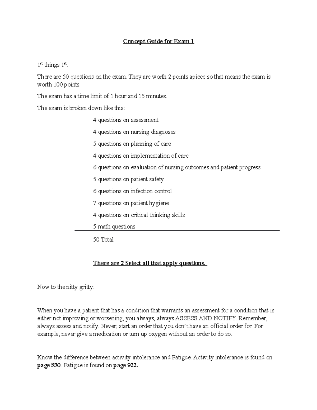 Exam 1 thinking guide 1 - Concept Guide for Exam 1 1 st things 1st ...