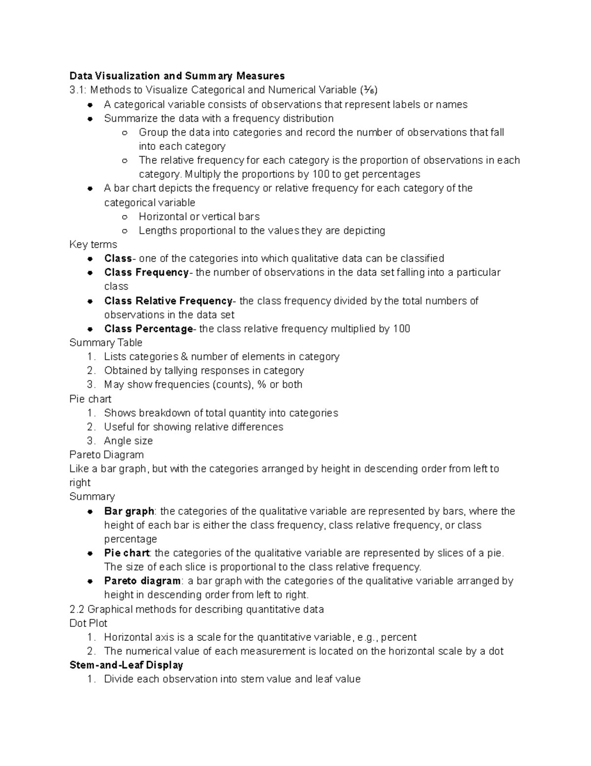 Data Visualization and Summary Measures - Multiply the proportions by ...