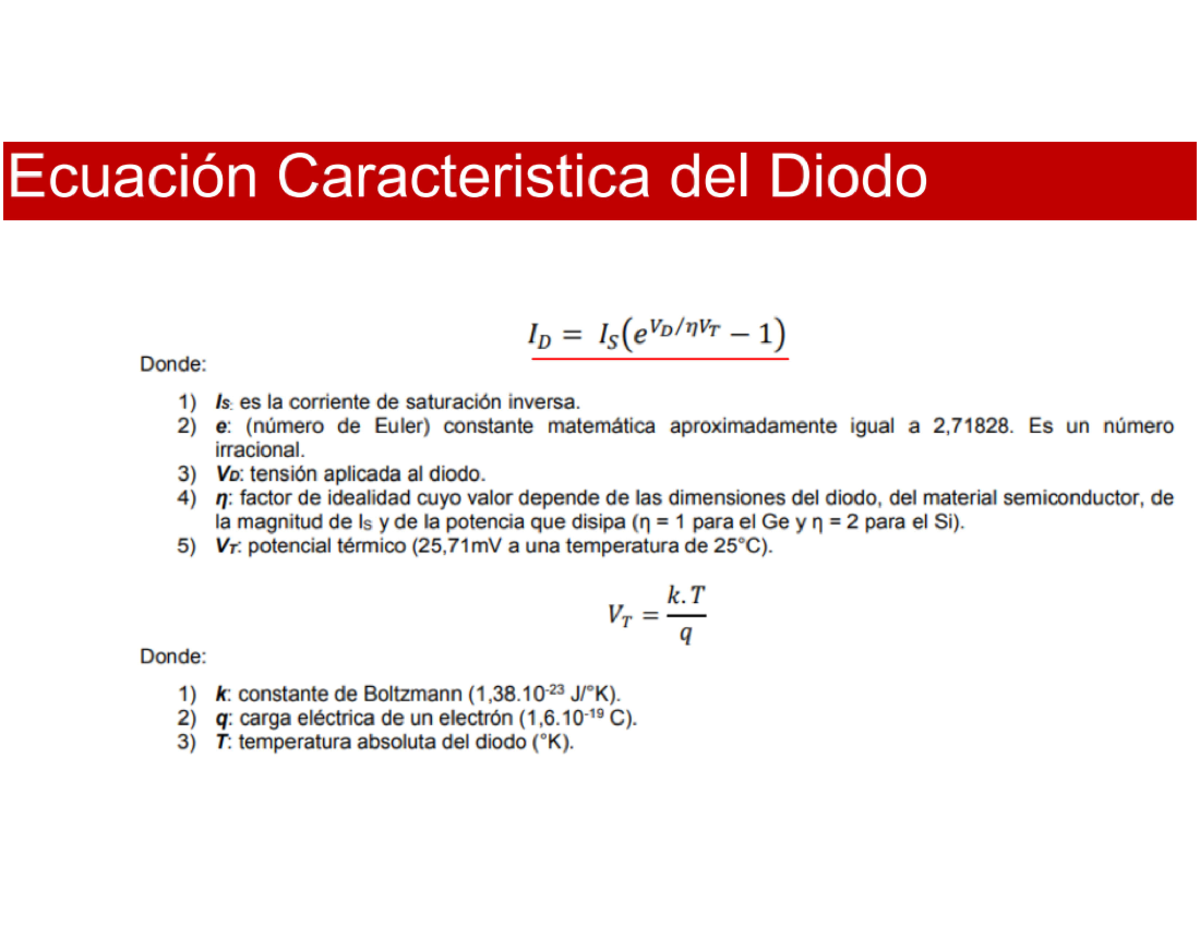 Ecua del diodo - BUEN EJEMPLO - Laboratorio De Electrónica - Studocu