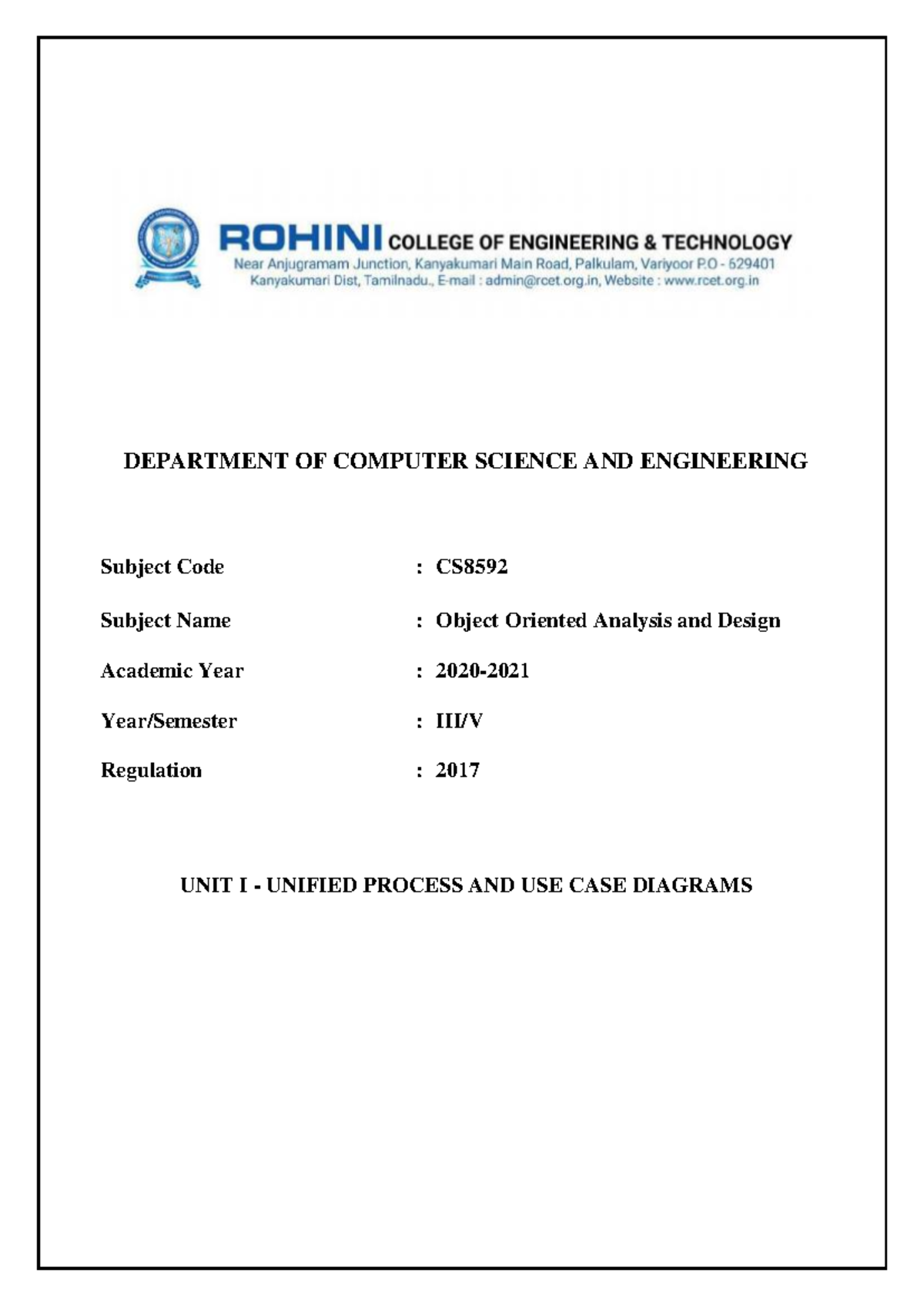 Unit-1 - Notes - Warning: TT: undefined function: 32 DEPARTMENT OF ...
