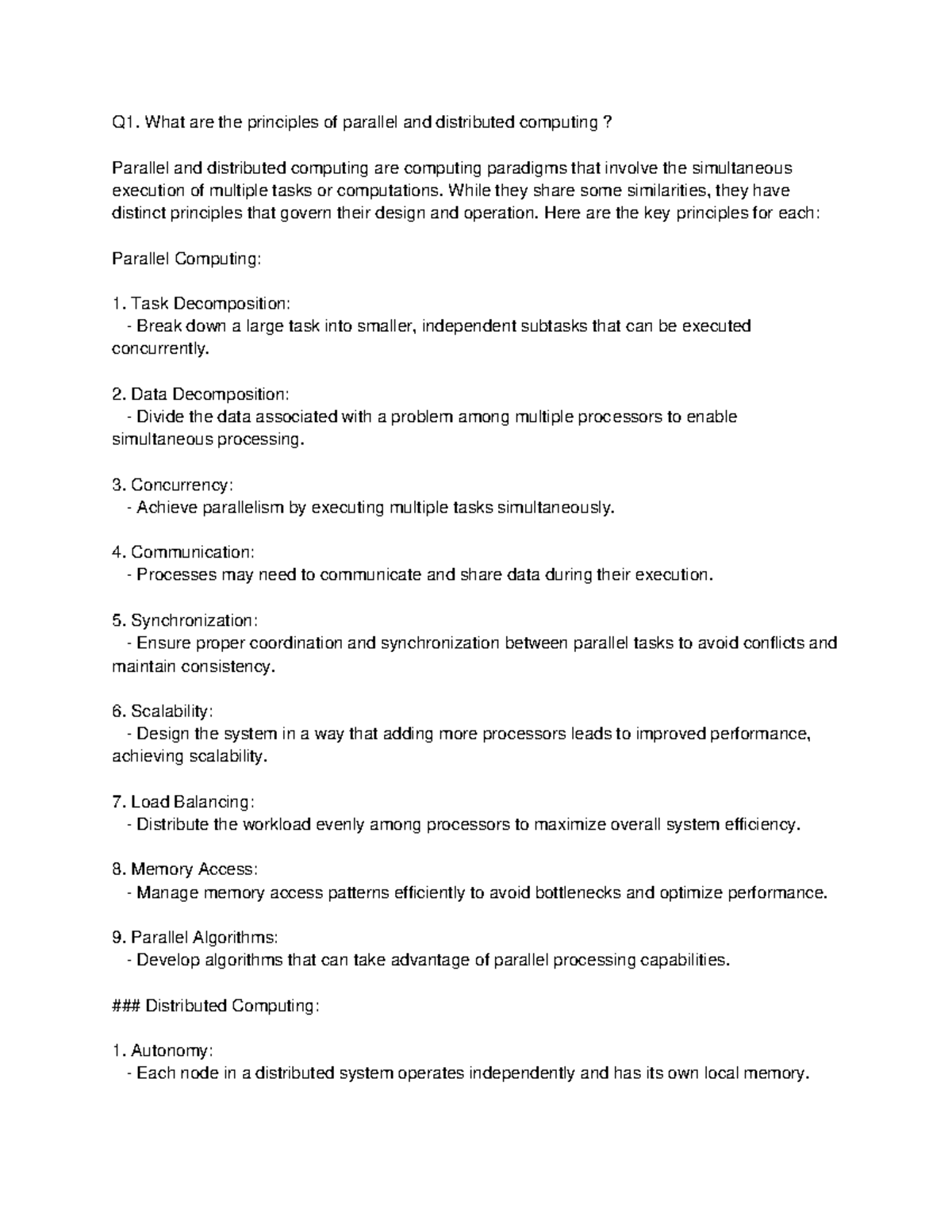 Cc Unit 3 Cloud Computing Notes Q1 What Are The Principles Of Parallel And Distributed