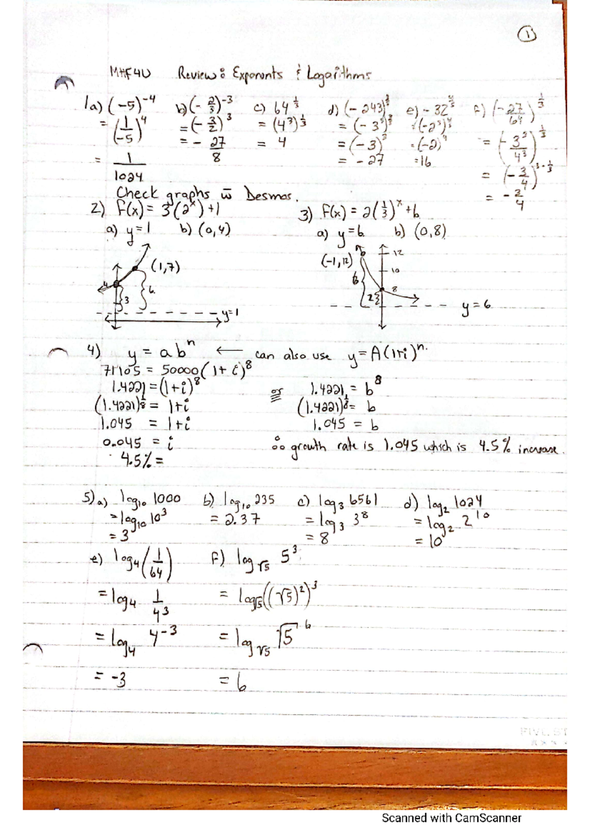 Exponents and logarithms solutuons C - Studocu