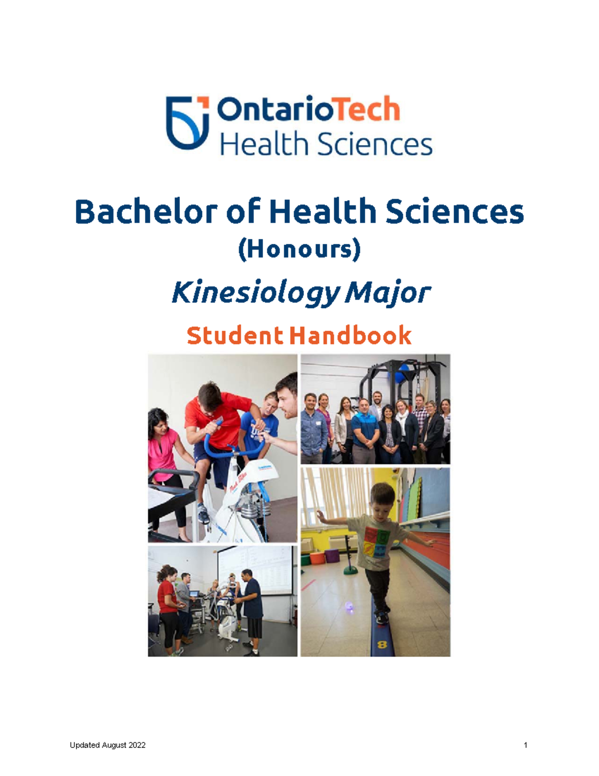 Kin Handbook 2022-23 Final - Bachelor of Health Sciences (Honours ...