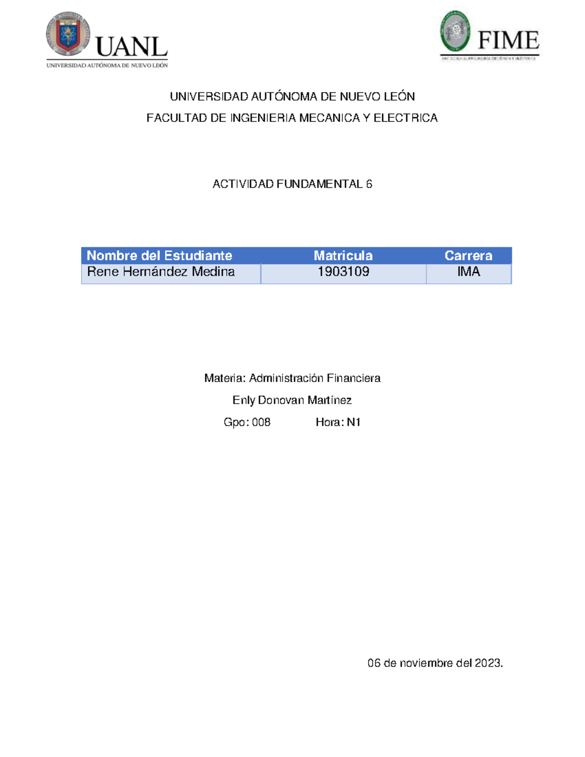 Actividad Fundamental 6 - Admon Financiera - Introducción A La ...