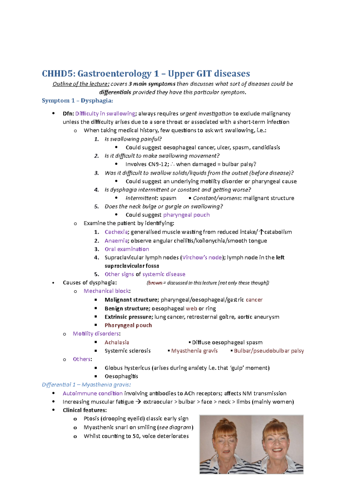 Upper GI Diseases - Full notes on this topic, with pictures and tables ...