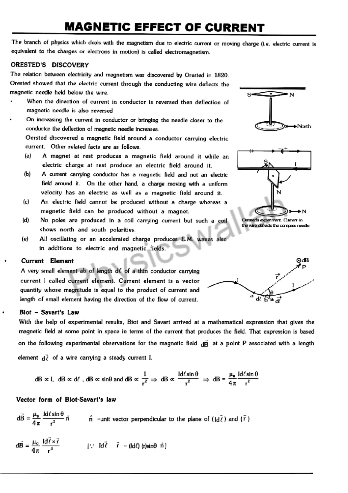 Magnetic Effect OF Current - Introduction to Materials Science - Studocu