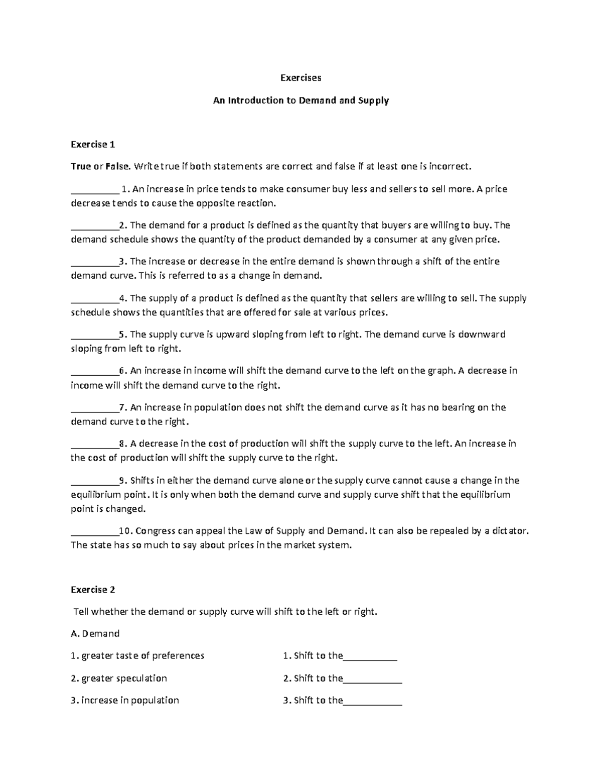 Assessment Managerial Economics Module 3 and 4 - Exercises An ...