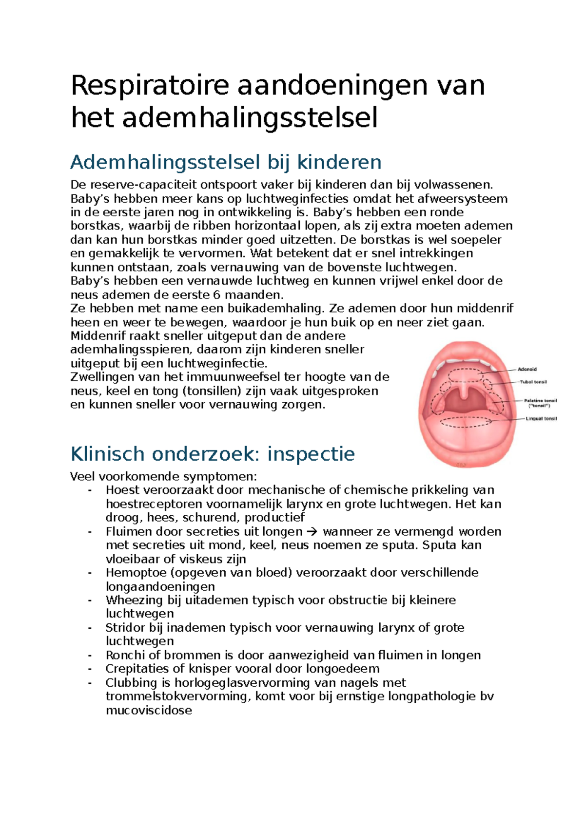 Respiratoire aandoeningen van het ademhalingsstelsel - Respiratoire ...