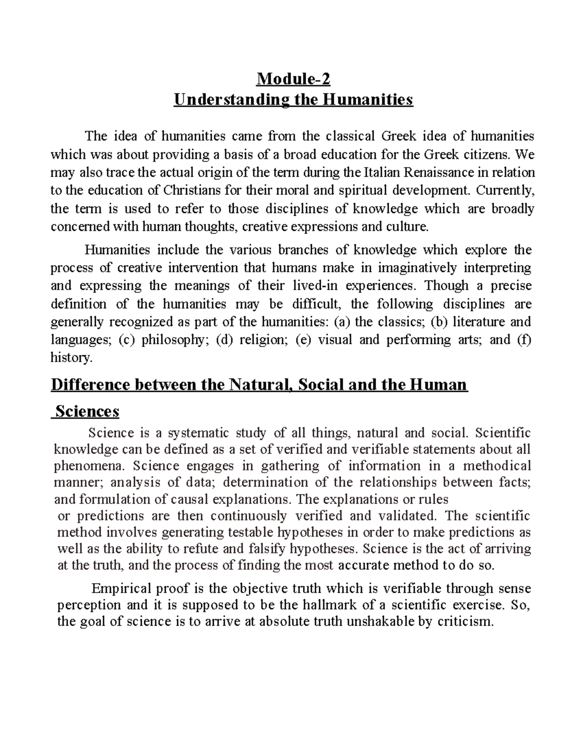 2 understanding - Detailed lecture note - Module- Understanding the ...